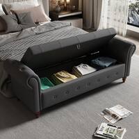 63" Modern Entryway Bench Bed Bench Storage Bench with Rolled Arms - On ...