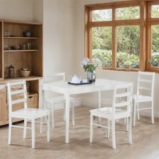 45" 5-Piece White Dining Set with Four Chairs and One Table - Bed Bath ...