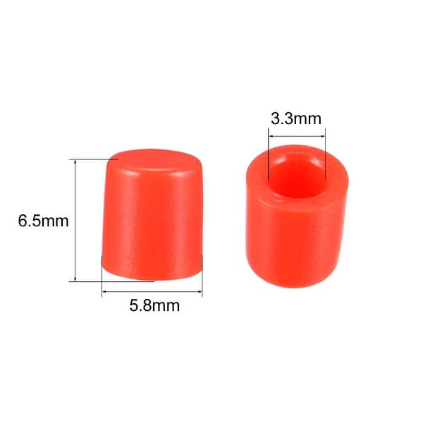 20Pcs 3.3mm Hole Dia Tactile Switch Caps Cover Keycaps Red for 6x6 ...