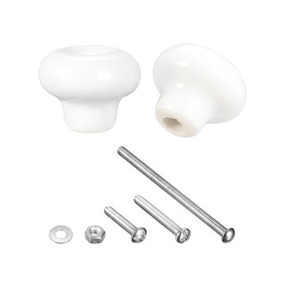 Ceramic Drawer Knobs, 6Pcs Round Shape Pulls 32mm With Screws Nuts ...