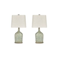 Maribeth Vintage Casual Sage Table Lamp - Set of 2 - 14"W x 9"D x 28"H ...