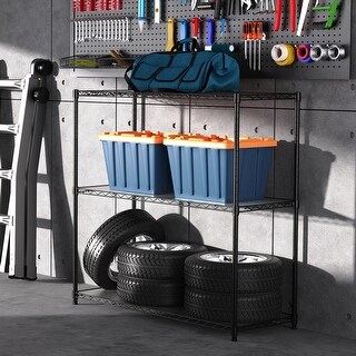 3 Tier Wire Shelving Unit,1050 LBS Garage Heavy Duty Storage Wire Rack ...