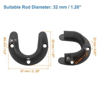 Closet Rod Bracket, 4Pcs U Shaped Flange Closet Holder for 32mm ...