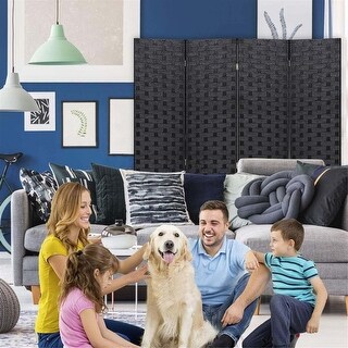 6FT Wall Divider Wood Screen 4 Panels - Bed Bath & Beyond - 39510413