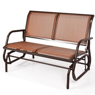 Swing Glider Chair 48 Inch Loveseat Rocker Lounge Backyard - Bed Bath ...