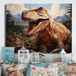 Designart "Dinosaur Prehistoric Legacy Pastoral II" Animals Metal Wall ...