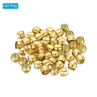 50pcs Compression Sleeves Ferrules Ferrule Fitting - Brass Tone - Bed ...