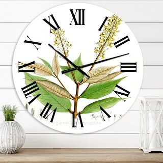 Designart 'Vintage Brazilian Plant V' Traditional wall clock - Bed Bath ...