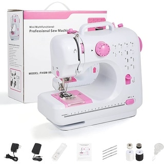 12 Built-in Stitches Small Sewing Machine Double Threads and Two Speed ...