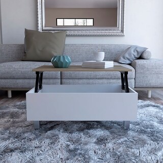 Rectangle Lift Top Coffee Table with Concealed Storage, Stainless Steel ...