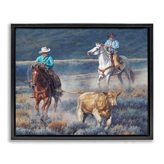 Stupell The Chase Cowboys Framed Floater Canvas Wall Art Design By ...
