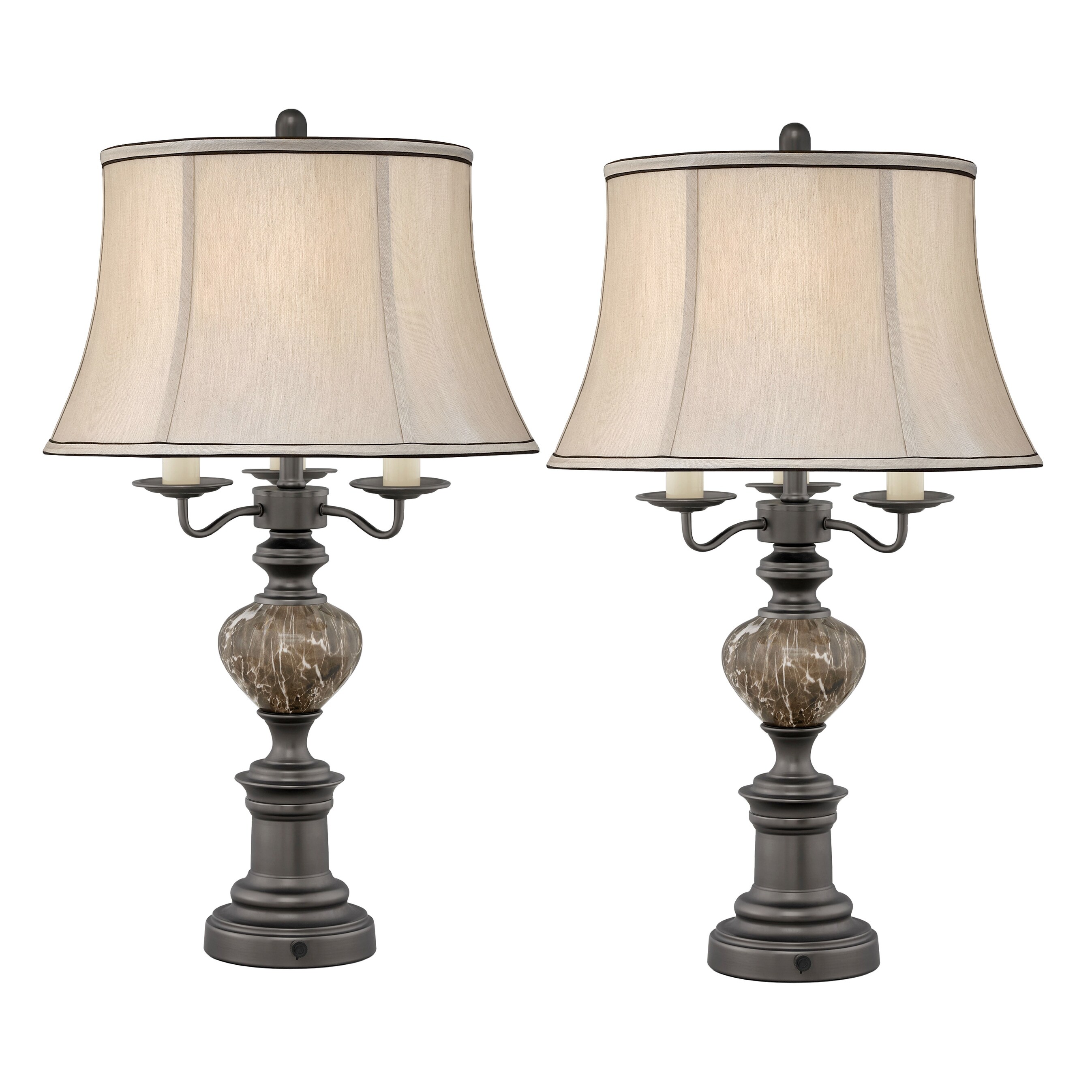 Fanale Greige Marble 31 in. Gunmetal with Greige Marble Table Lamp Bed Bath Beyond 38232415