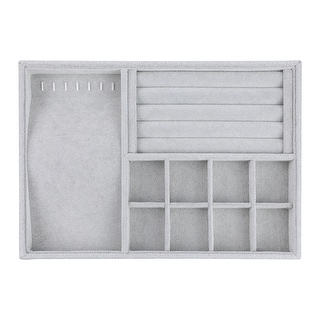 Velvet Jewelry Organizer Trays with Removable Dividers for Drawers ...