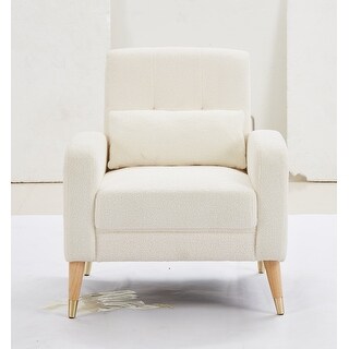 Polyester Accent Chairs Casual Single Sofa with Curved Back for ...