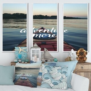 Designart "Adventure More Kayak View On River" Nautical & Coastal ...