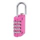 4 Digit Combination Padlock, 4mm Steel Shackle Code Padlocks Rose Red ...