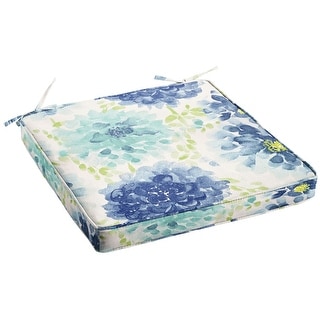 Gardenia Seaglass Floral Square Corded Outdoor Chair Cushion - 19 ...
