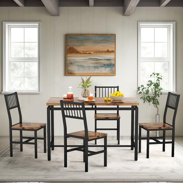 Modern industrial dining table set store