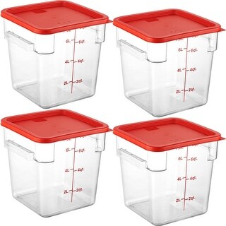 4 Pack Food Storage Container with Red Lid - Bed Bath & Beyond - 39099397