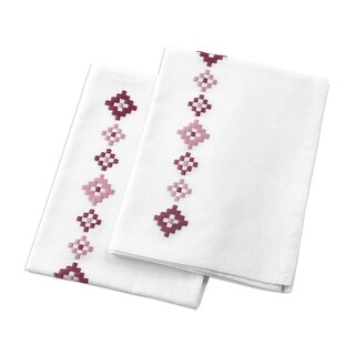 Novica Handmade Burgundy Sparkles Cotton Tea Towels (Pair) - Bed Bath ...