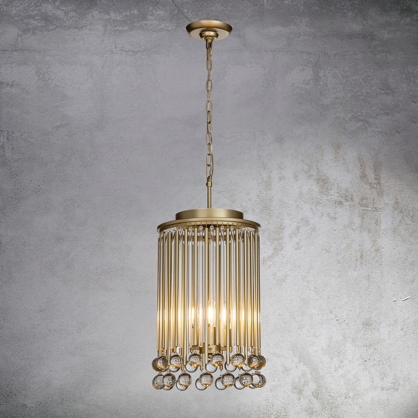CraftHome 3-Light Small Clear French Modern Cylinder Chandelier With ...