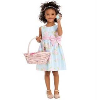 Good Lad Toddler Girl's Floral Shantung Dress Blue Size 3 - Bed Bath ...