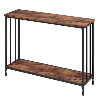 Rustic Console Table with Storage Shelf for Entryway - Bed Bath ...