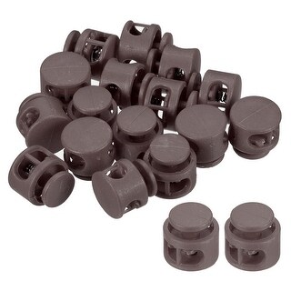 120Pcs 0.6" Dia Cord Locks Double Hole Cord Fastener Dark Brown - Dark ...