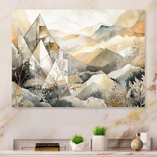 Designart "Exploring The Evolving Silver Mountains I" Landscape Modern ...