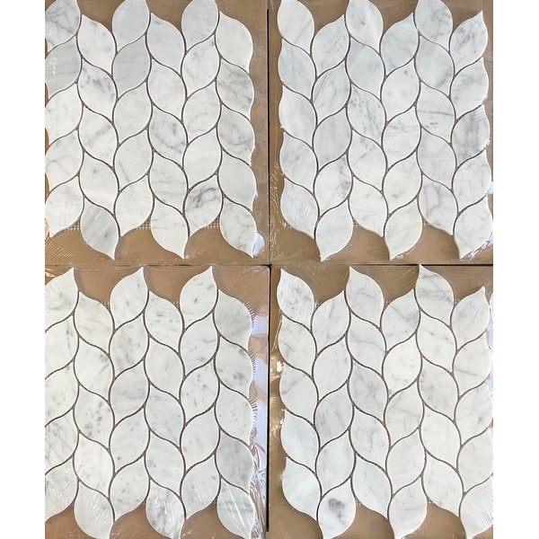 Marble Leaf Pattern Wall & Floor Mosaic Tiles - Case (5 Sheets) - Bed ...
