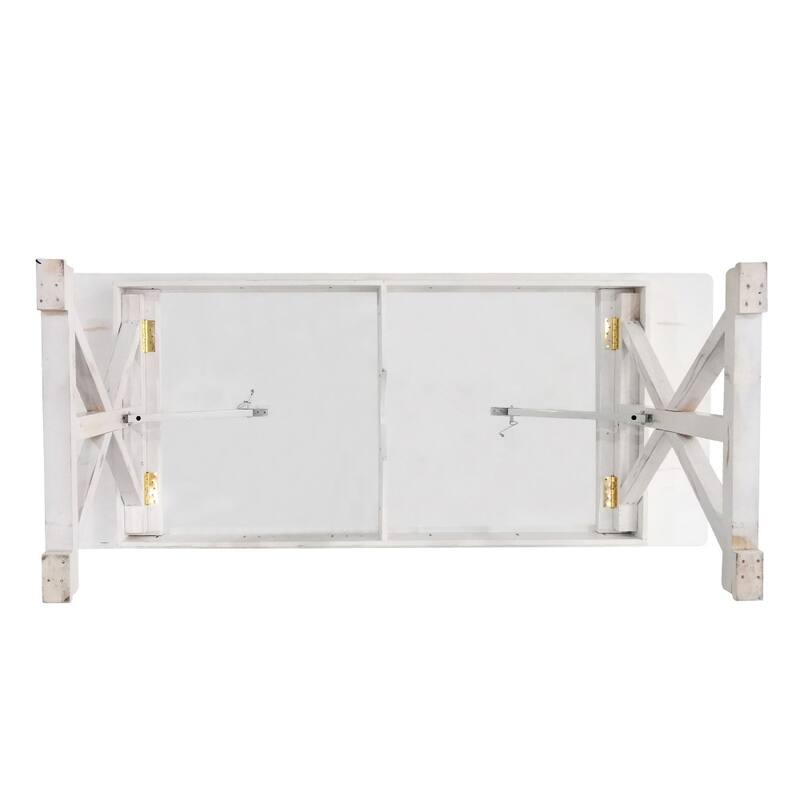 8' x 40" Rectangular Antique Rustic Solid Pine Folding Dining Table ...