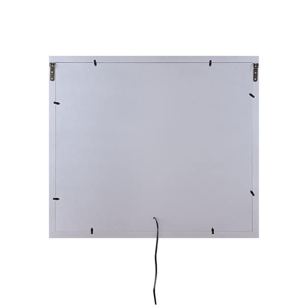 Mirror Panel Frame Wall Decor with Light Function and Faux Diamond ...