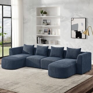 Loop Yarn Fabric DIY Modular Sectional Sofa for Living Room - Bed Bath ...