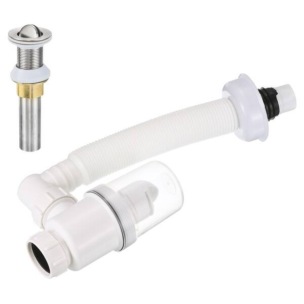 Flip Cover Drain Stopper Sink Strainer w 28cm Pipe for Basins without ...