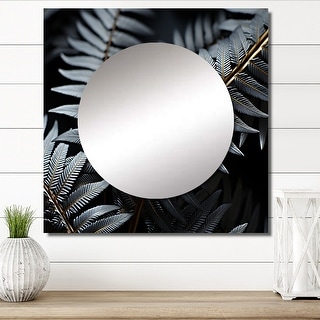 Designart "monochromatic Fern Fronds" Plants Wall Mirror - Floral Large ...