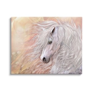 Stupell Primavera White Horse Canvas Wall Art Design by Laurie Prindle ...