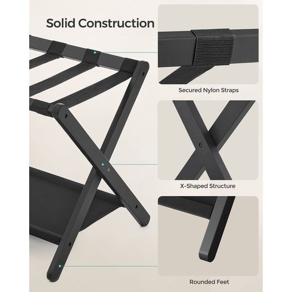 Folding Luggage Rack with Storage Shelf - On Sale - Bed Bath & Beyond ...