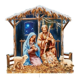 Realistic Nativity Manger Scene Garden Stake - 17.5 x 23.5 x 0.25 - Bed ...