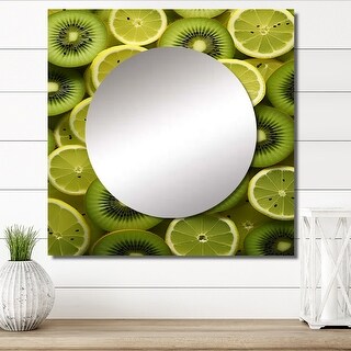 Designart "Kiwifruit Kaleidoscope" Fruits Wall Mirror - Food & Beverage ...