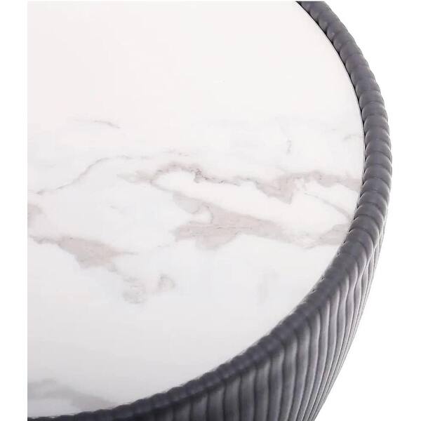 First of a Kind Modern White Drum Coffee Table - Stylish Home Decor - N ...