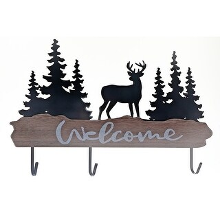 Metal 4 Hook Hanger Forest - Welcome - Bed Bath & Beyond - 42183022