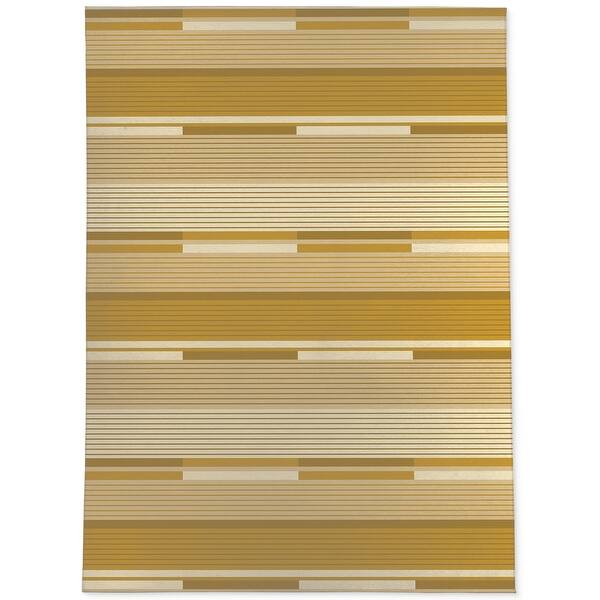 RETRO COLOR BLOCK STRIPE GOLD Outdoor Rug by, Becky Bailey - Bed Bath ...