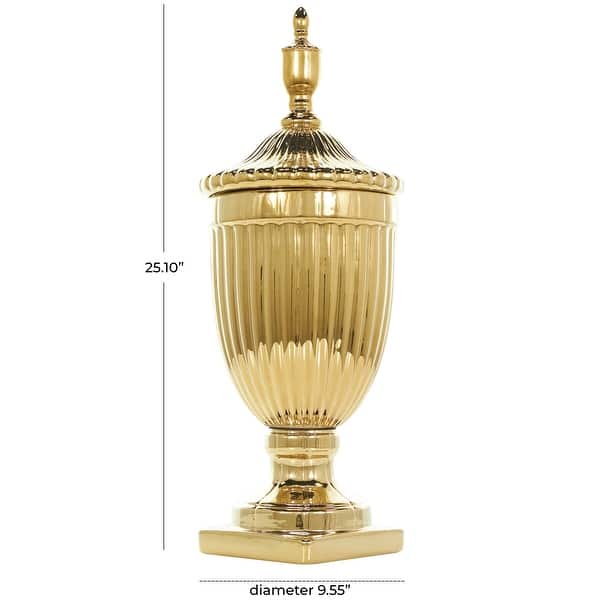 Gold Ceramic Tall Decorative Jars with Grooves - Bed Bath & Beyond ...