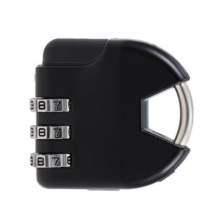 3 Digit Combination Padlock, 3mm Steel Shackle Dia Code Locks Black ...