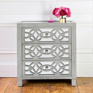 Monroe Mirrored 28" Chest - Silver - Bed Bath & Beyond - 37245261