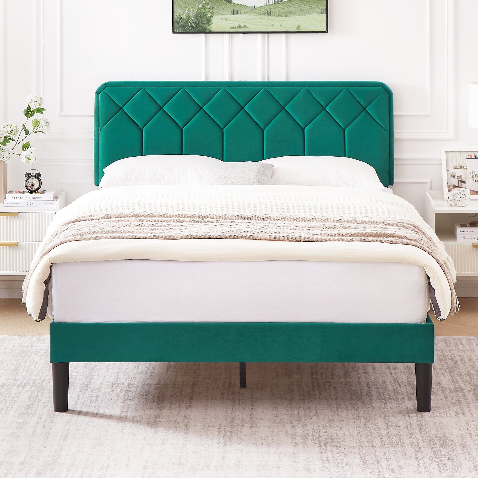 Green bed frame twin store