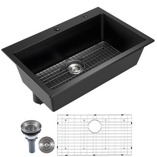 UIMOSO Kitchen Sink Workstation,Drop-In Single Bowl Farmhouse Basin ...
