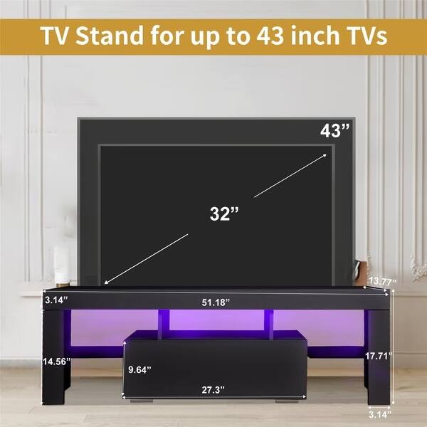TV stand with Storage 55 inch LED TV Media Console Entertainment Center ...