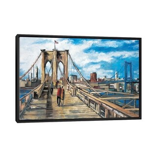 iCanvas "Brooklyn Bridge" by Didier Lourenco Framed Canvas Print - Bed ...
