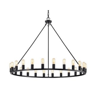 24-light Wagon Wheel Chandelier - 48-inch Diameter - Bed Bath & Beyond ...